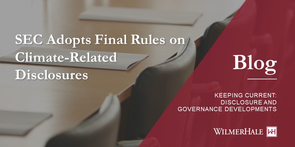 SEC Adopts Final Rules on Climate-Related Disclosures
