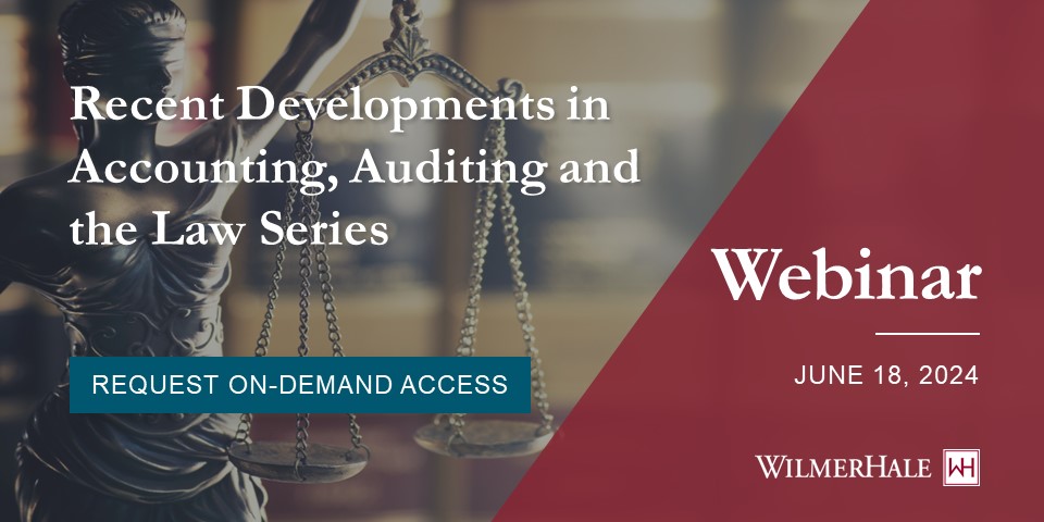 Recent Developments in Accounting, Auditing and the Law Series