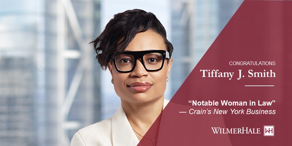 Tiffany Smith Named to Crain's New York Business' List of Notable Women in Law