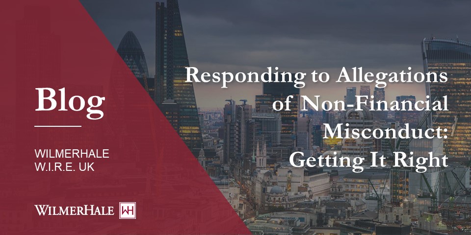 Responding to Allegations of Non-Financial Misconduct: Getting It Right